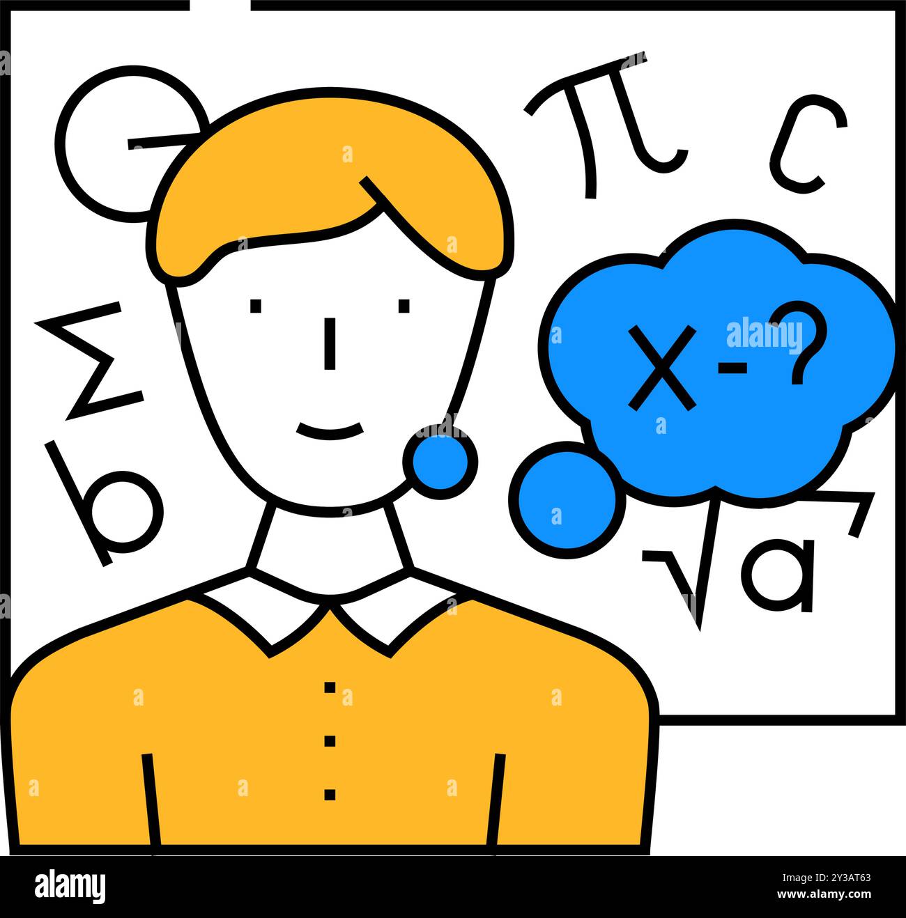 study math science education icon color illustration Stock Vector Image ...