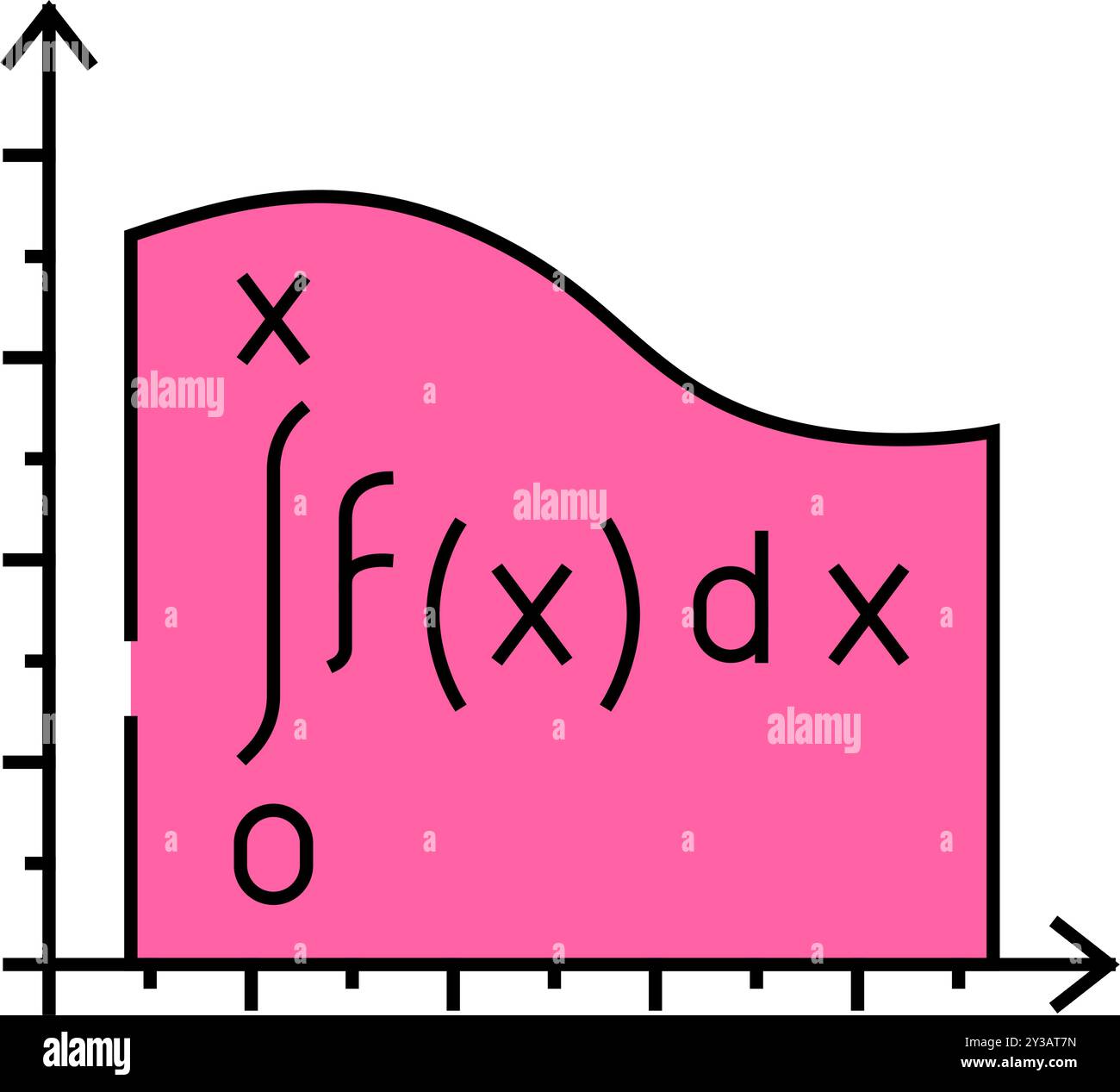 Integral Math Science Education Icon Color Illustration Stock Vector