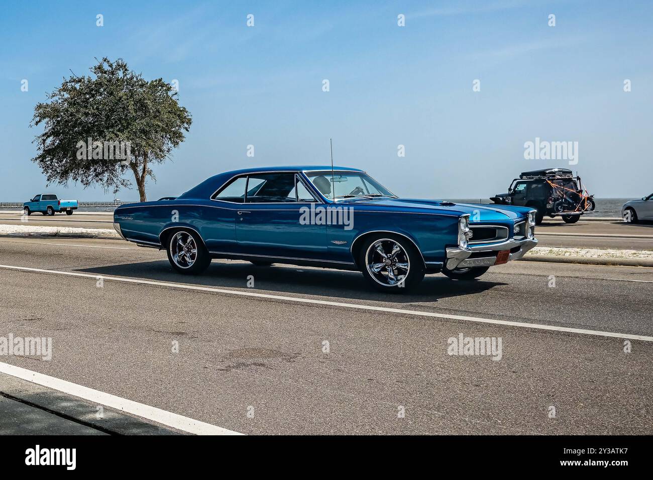 Gulfport, MS - October 04, 2023: Wide angle front corner view of a 1966 ...