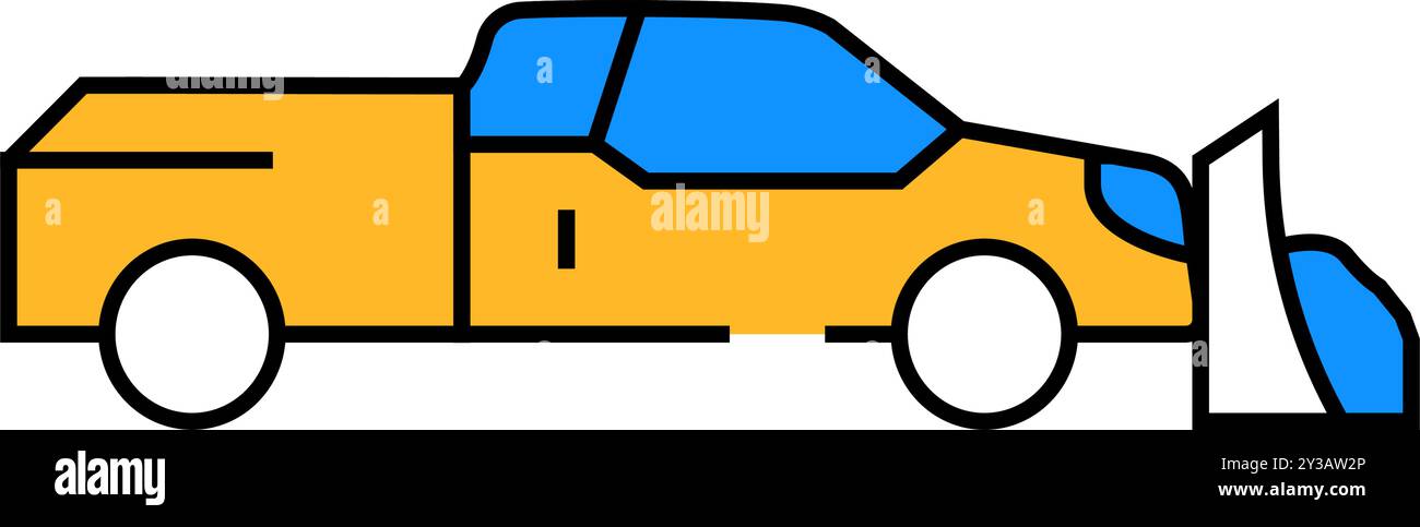 snowplow truck winter season icon color illustration Stock Vector Image ...