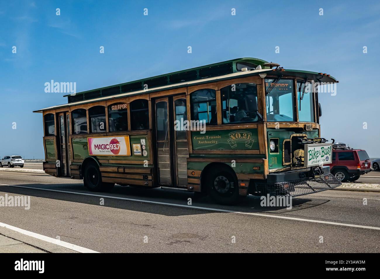 Gulfport, MS - October 04, 2023: Wide angle front corner view of a 2005 ...