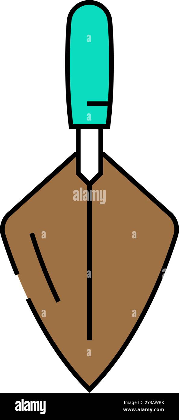 bricklayer trowel civil engineer icon color illustration Stock Vector ...