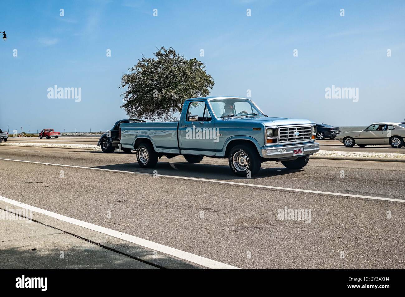 Gulfport, MS - October 04, 2023: Wide angle front corner view of a 1984 ...