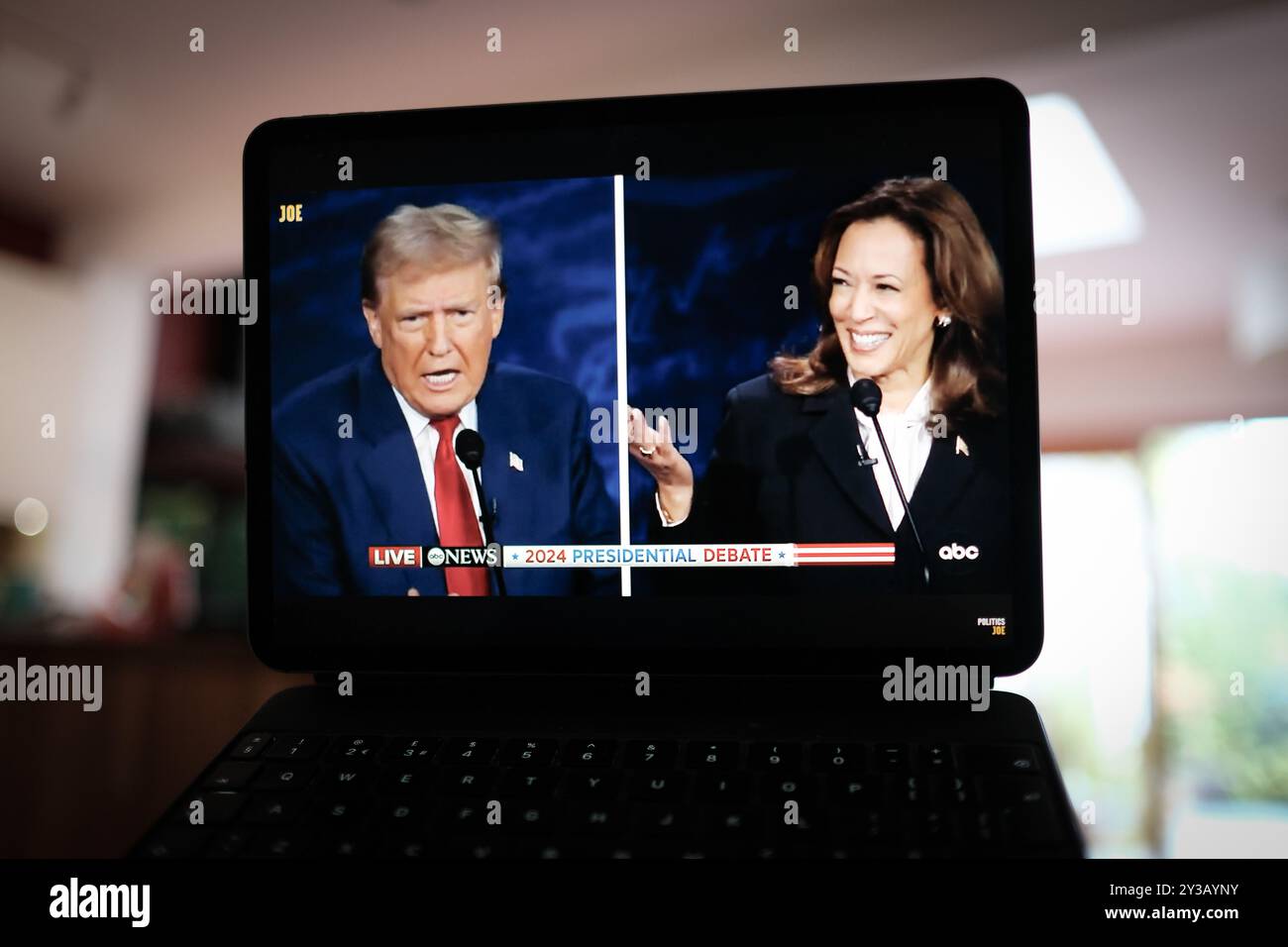 Donald Trump and Kamala Harris in Presidential Debate 2024 Stock Photo ...