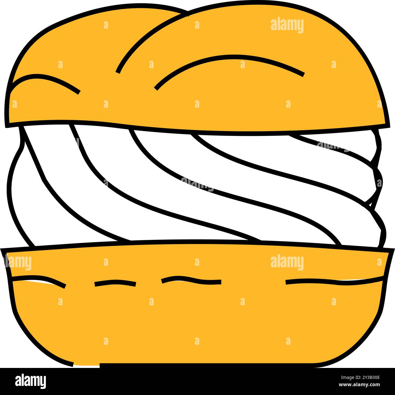 Vanilla cream croissant Stock Vector Images - Alamy