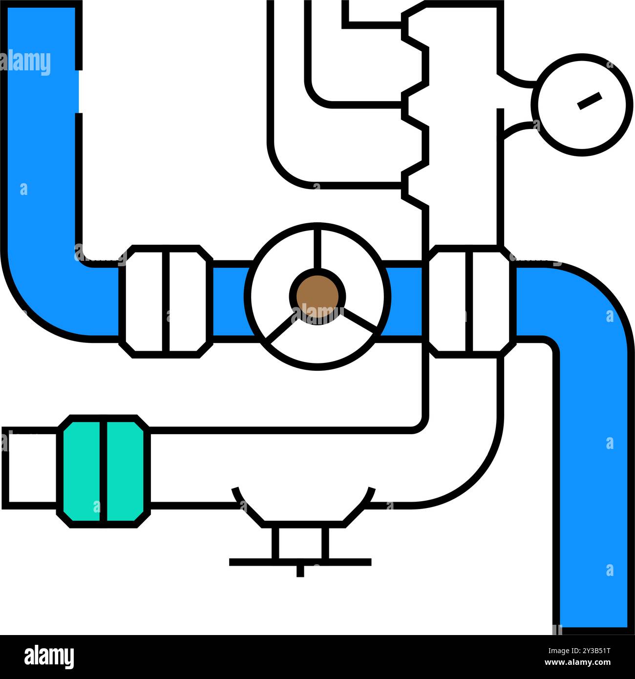 pipeline system petroleum engineer icon color illustration Stock Vector ...