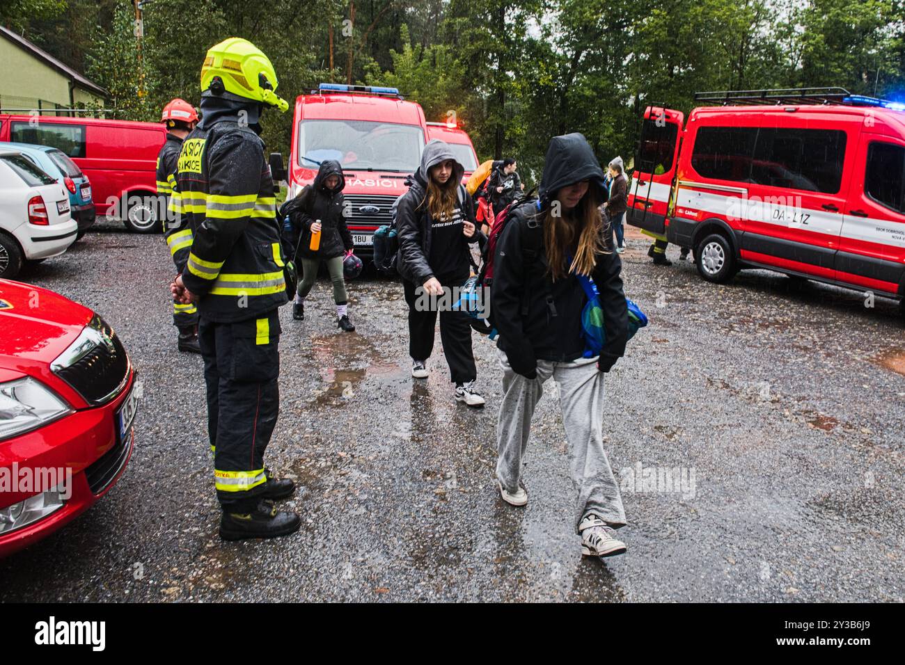 Evacuation of people from the recreation center "Pod Templstynem" due ...