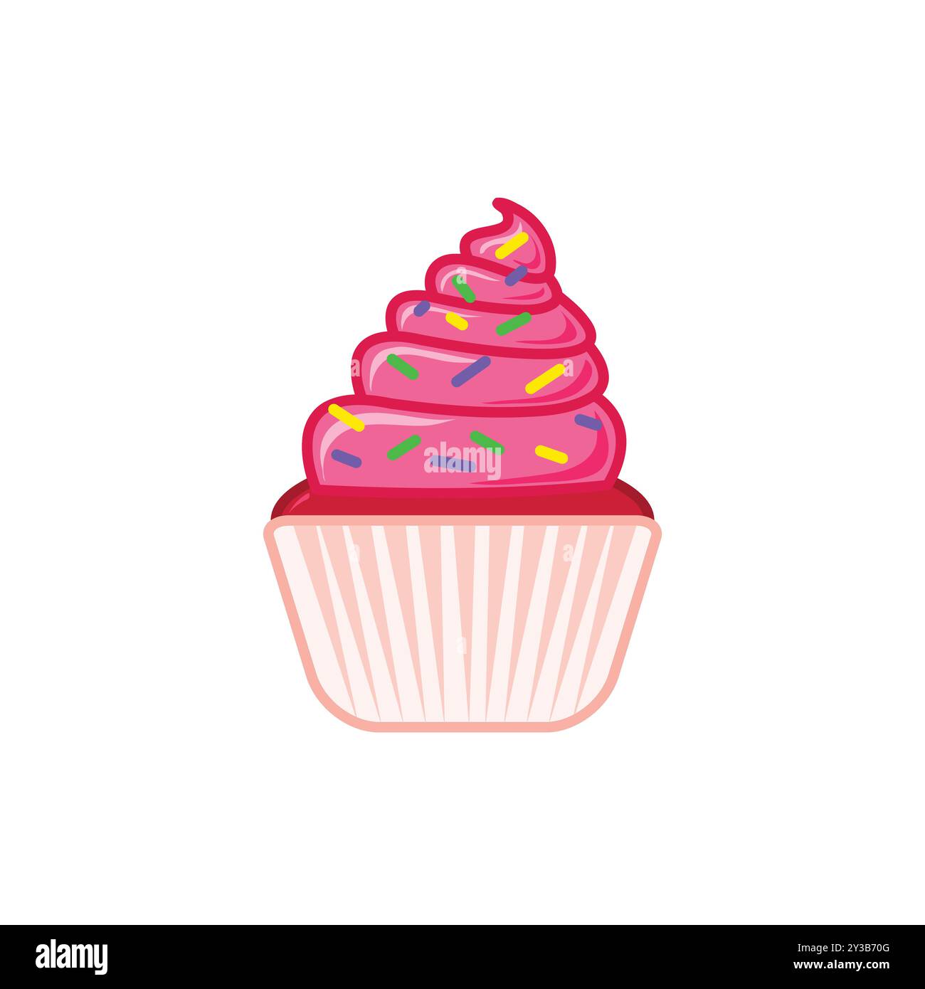 Pink Cupcake with Sprinkles Vector Illustration Stock Vector Image & Art - Alamy