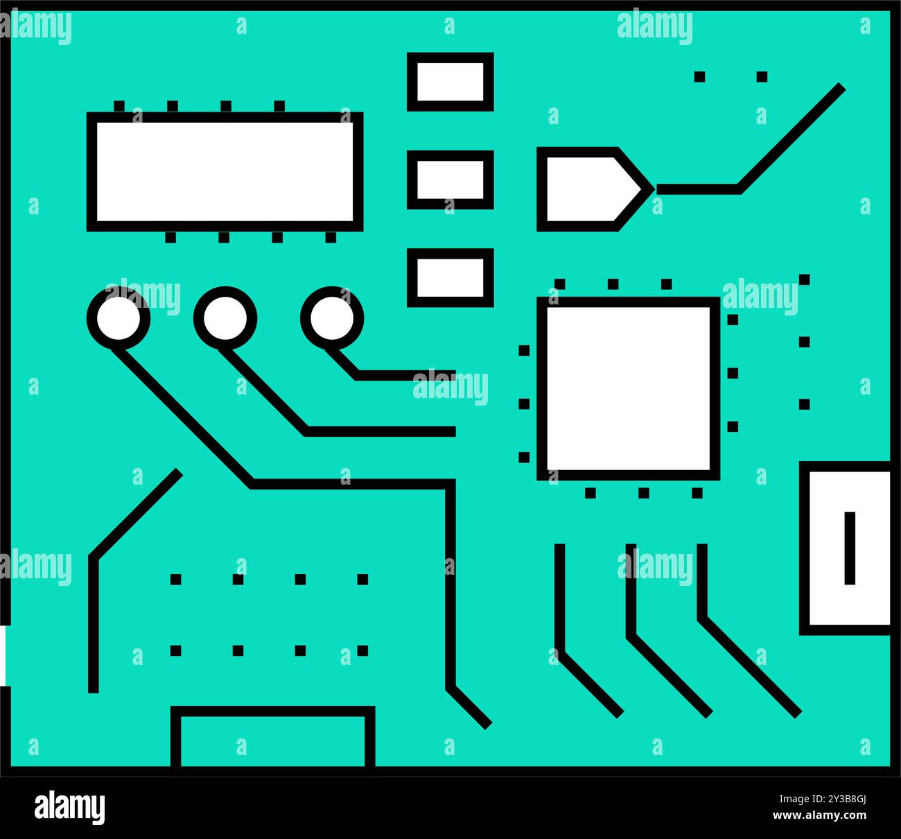 circuit board electrical engineer icon color illustration Stock Vector ...