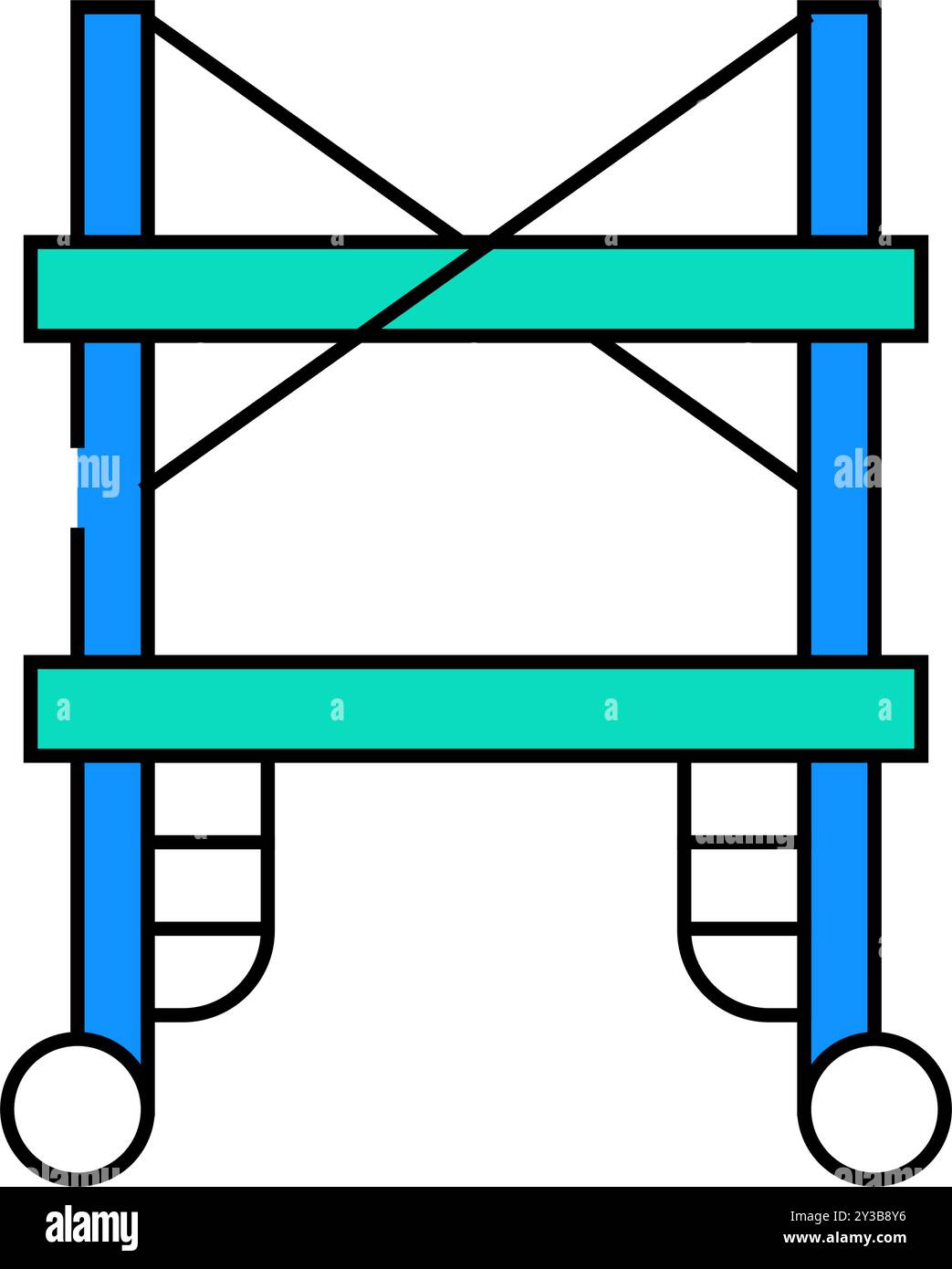 scaffolding civil engineer icon color illustration Stock Vector Image ...