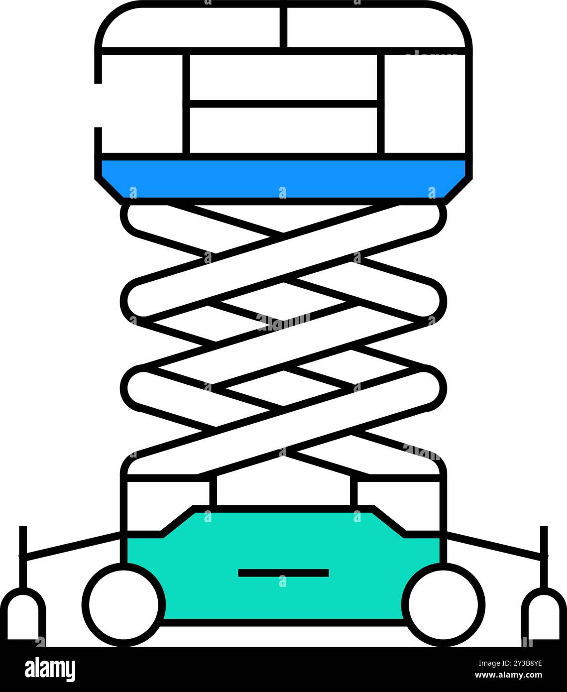hydraulic lift platform civil engineer icon color illustration Stock ...