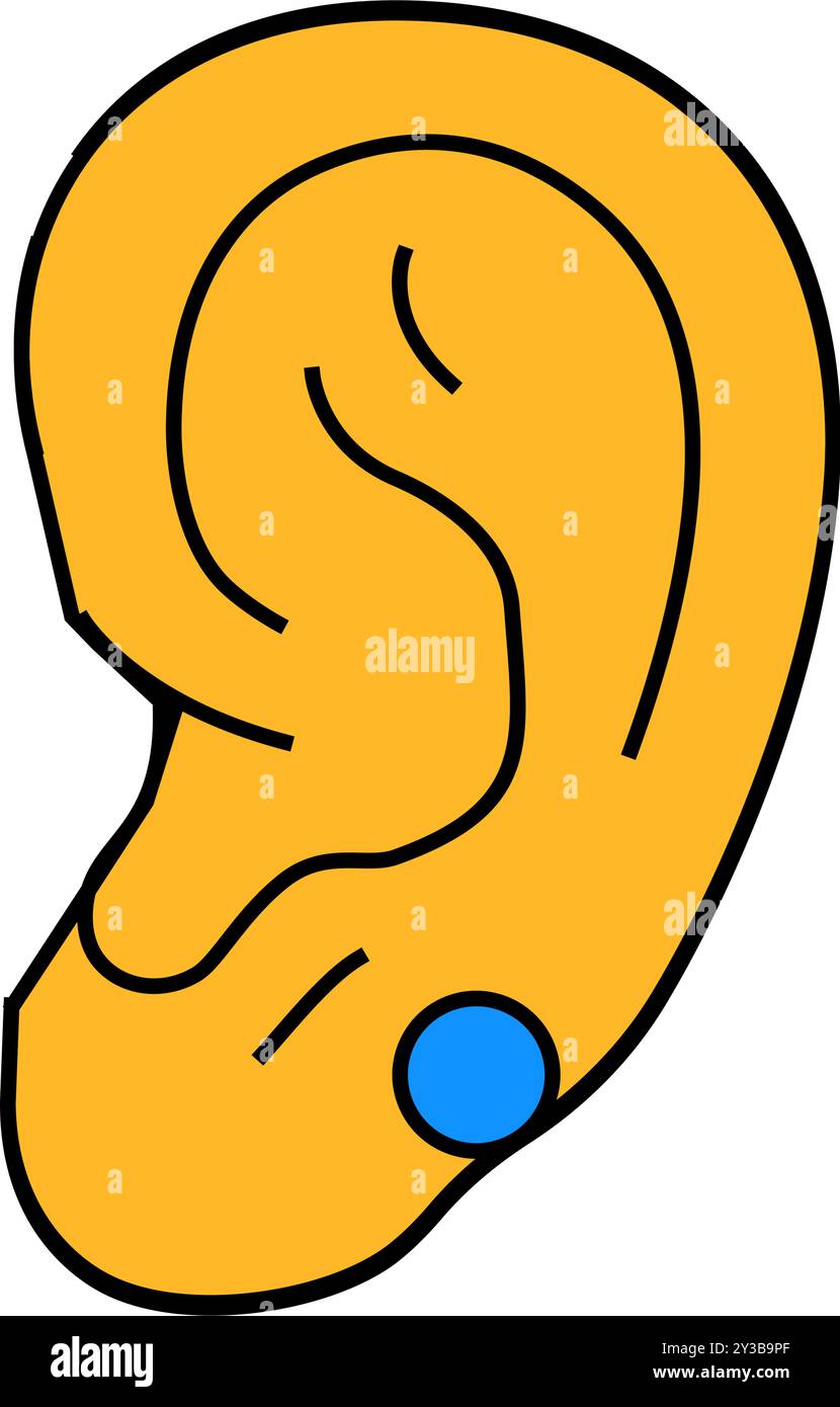 upper lobe piercing earring icon color illustration Stock Vector Image ...