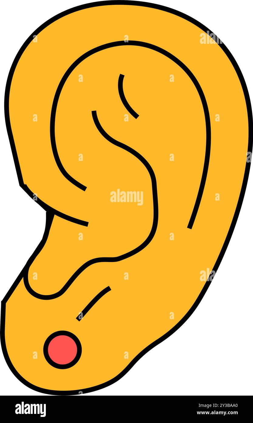 earlobe piercing fashion beauty icon color illustration Stock Vector ...