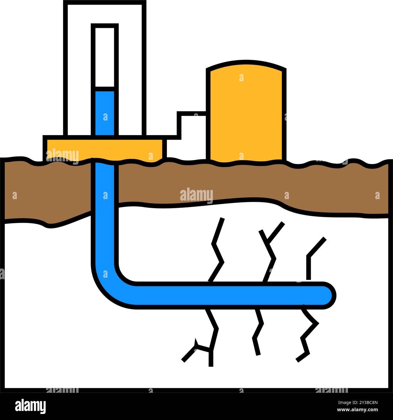 hydraulic fracturing petroleum engineer icon color illustration Stock ...