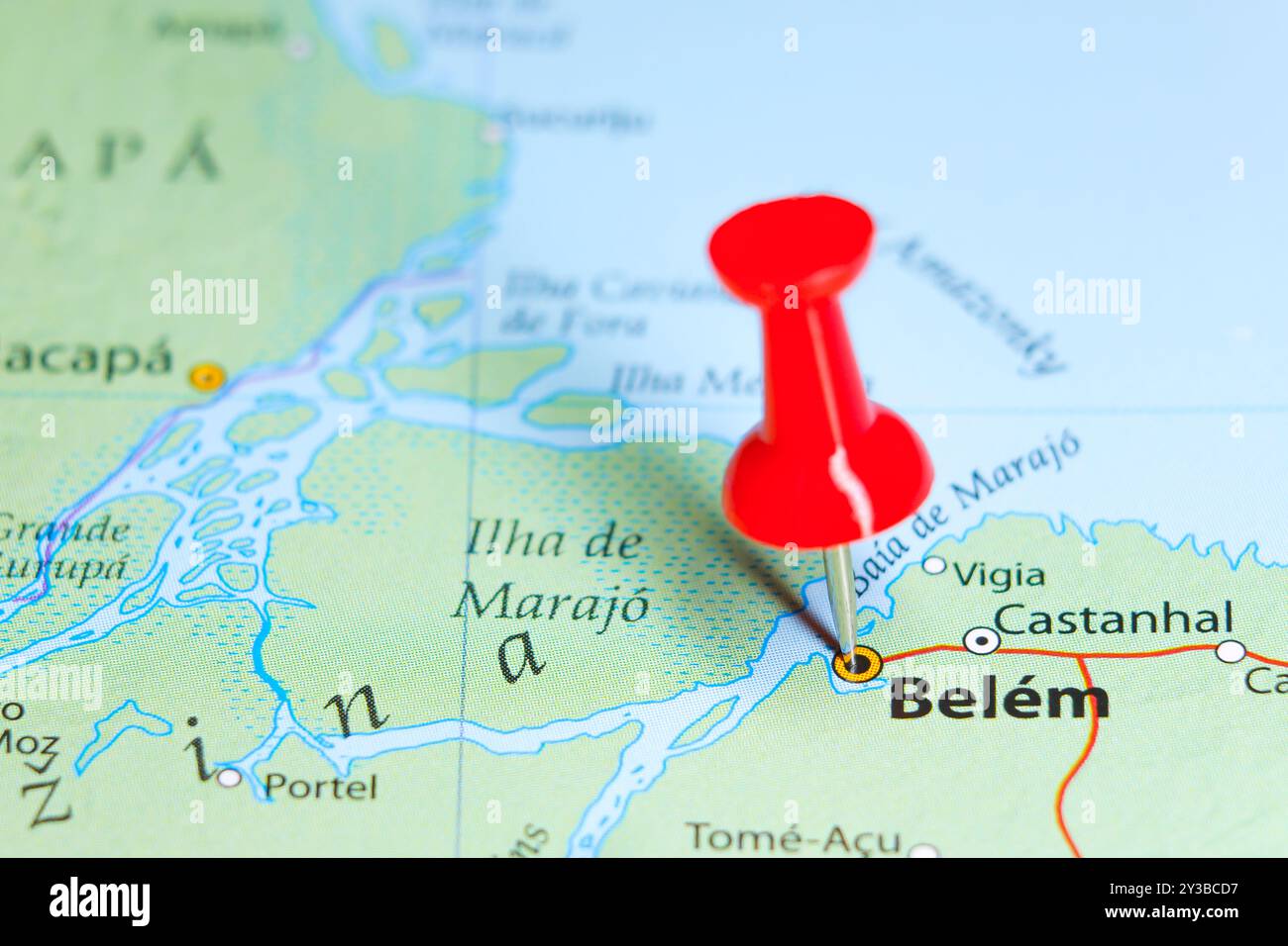 Belem, Para, Brazil pin on map Stock Photo - Alamy