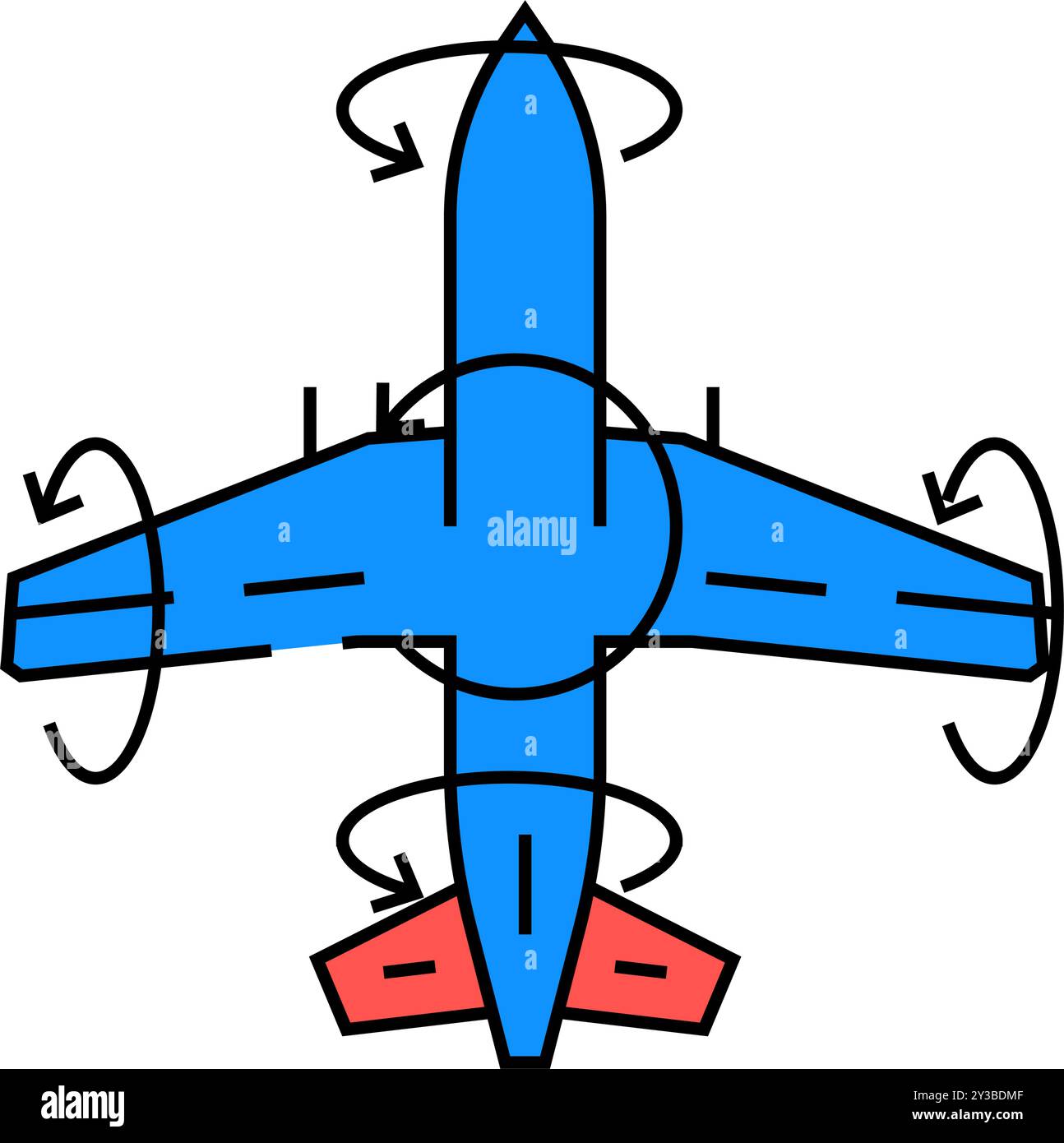 flight control system aeronautical engineer icon color illustration ...