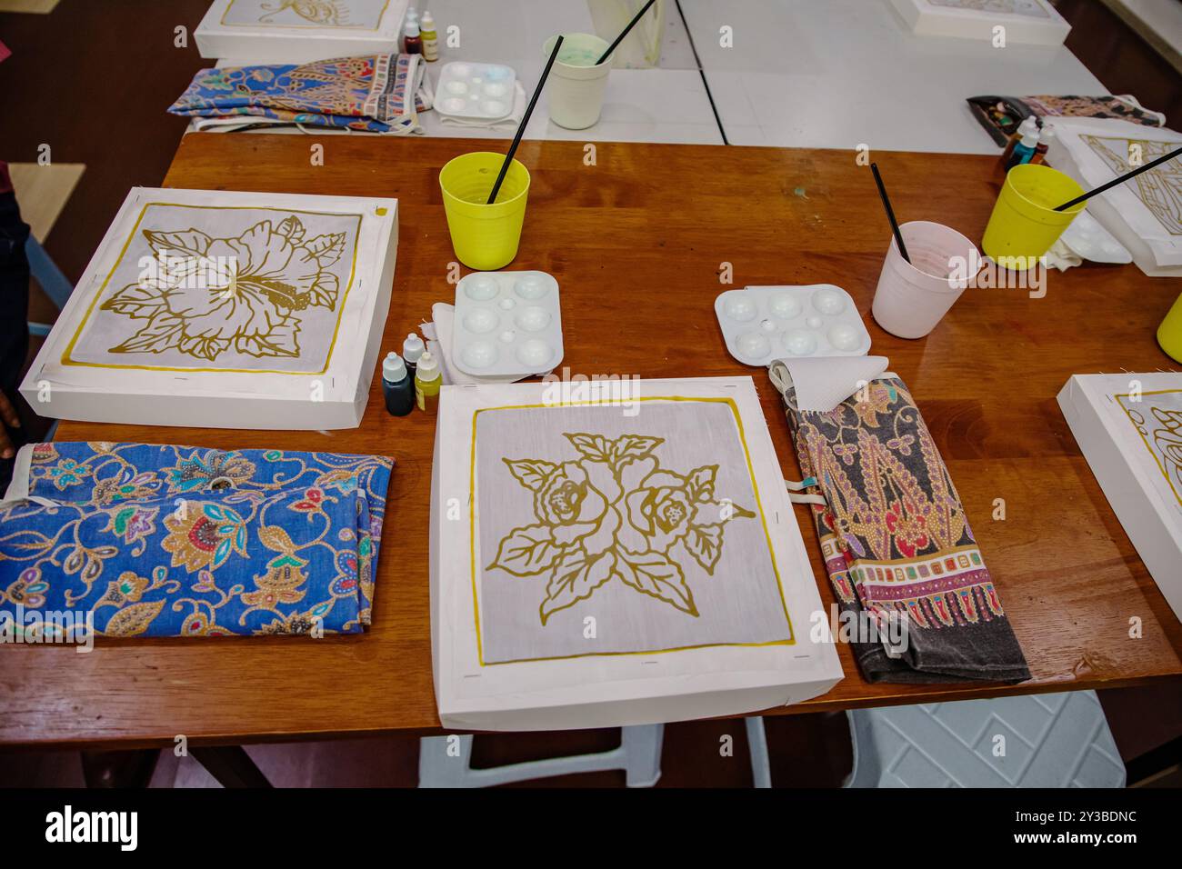Kuala Lumpur, Malaysia. 04.08.2024. school studio teaching batik ...