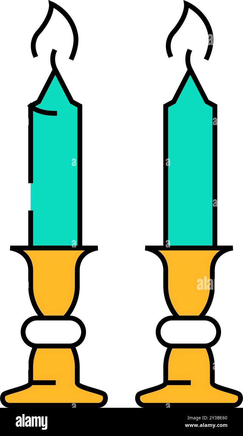 Jewish shabbat candles Stock Vector Images - Alamy
