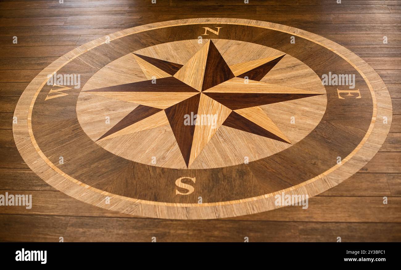 Compass inlet on ground Stock Photo - Alamy