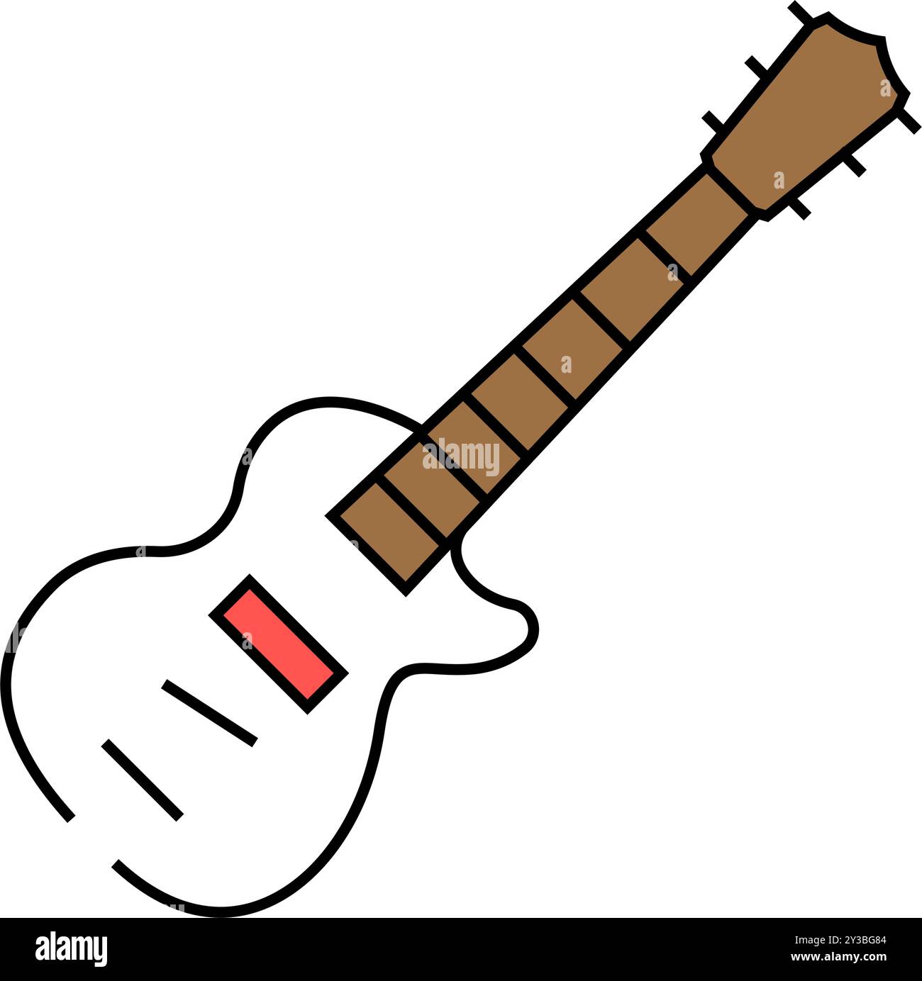 electric guitar retro music icon color illustration Stock Vector Image ...
