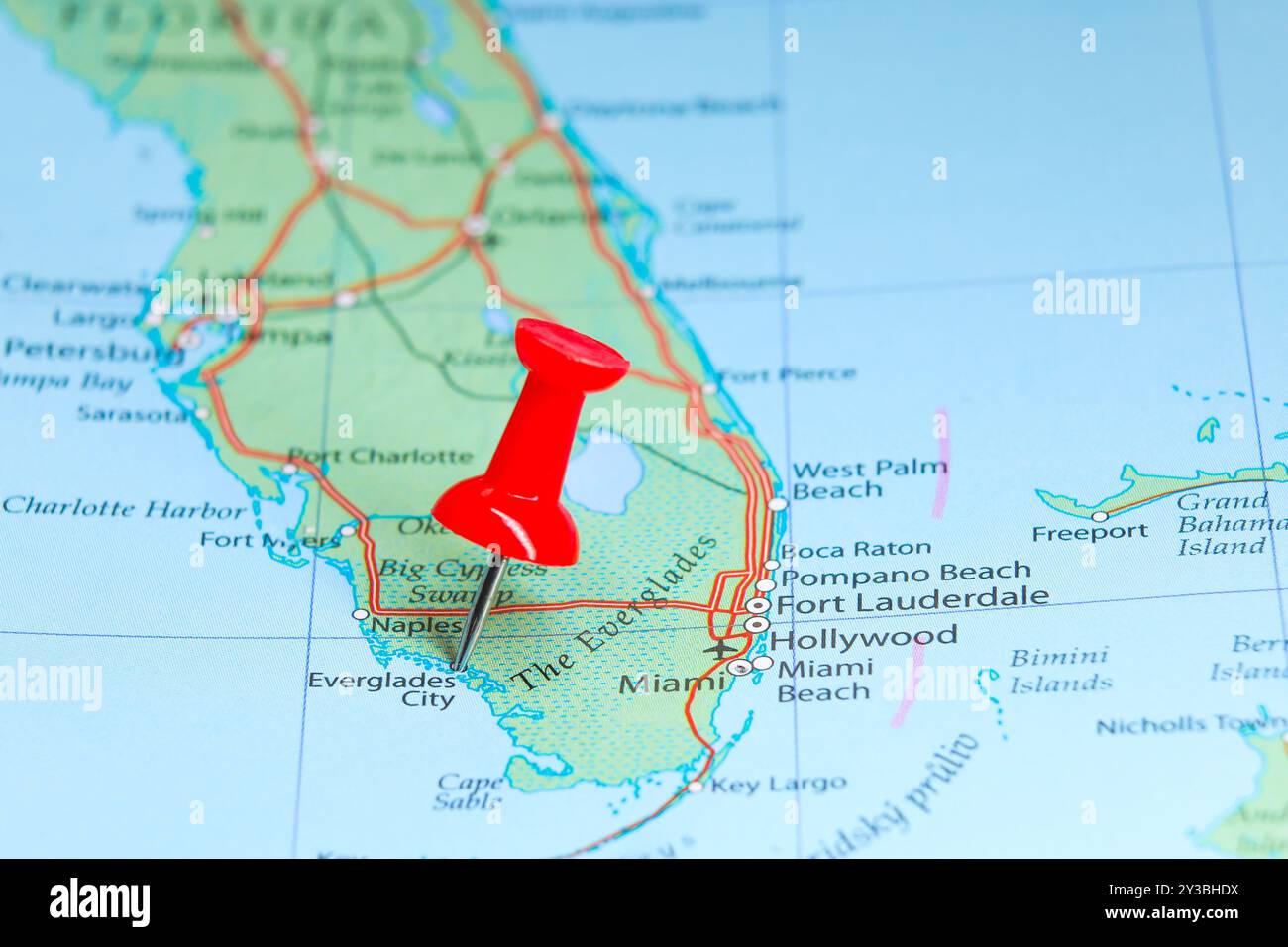 Map of florida everglades hi-res stock photography and images - Alamy