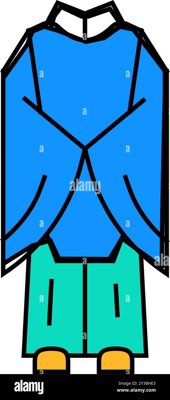 shinto priest robe shintoism icon color illustration Stock Vector Image ...