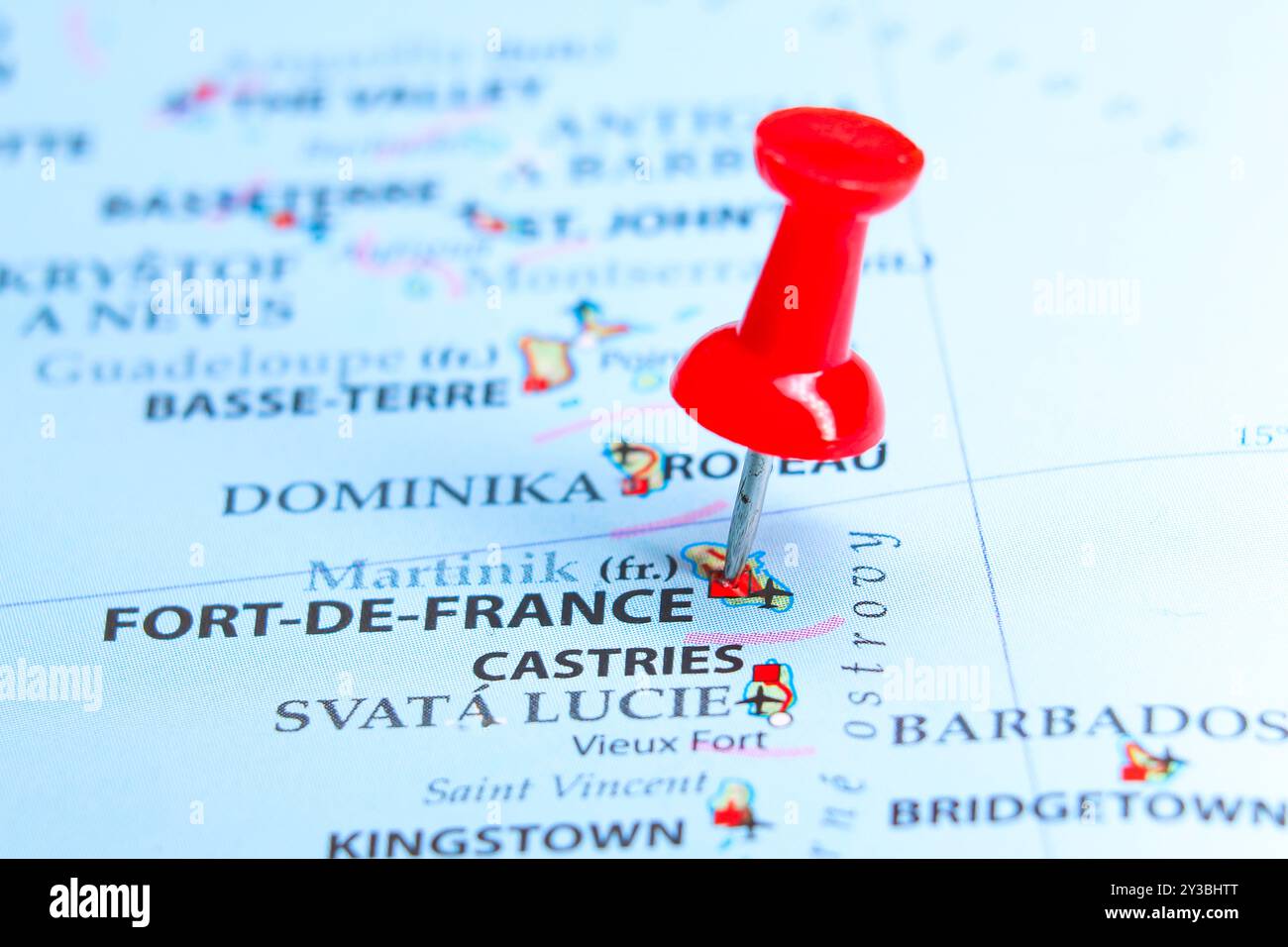 Martinique road map hi-res stock photography and images - Alamy