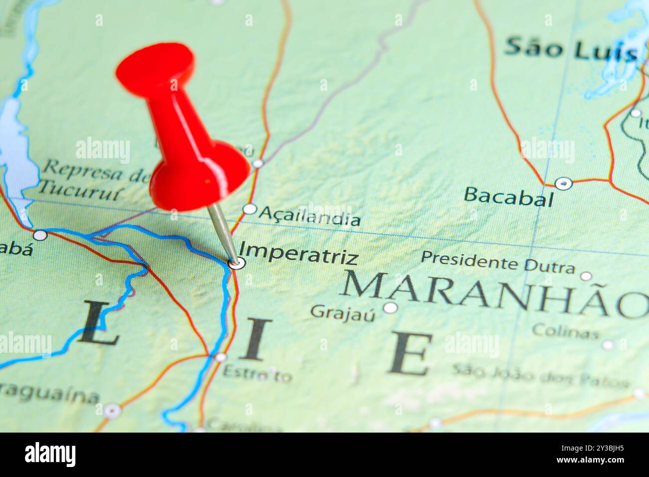 Imperatriz, Maranhao, Brazil pin on map Stock Photo - Alamy