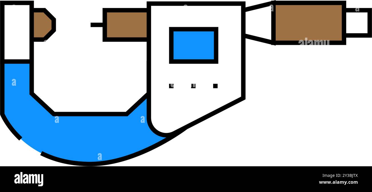 precision measuring manufacturing engineer icon color illustration ...
