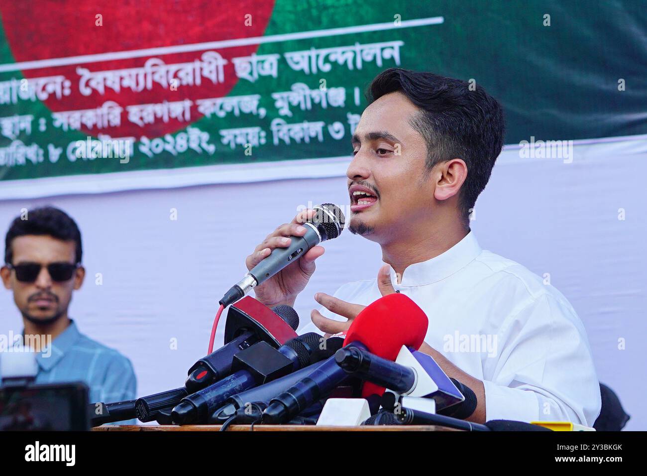 Sarjis Alam Bangladeshi activist addressing in a press conference at ...