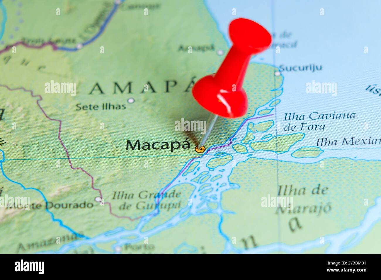Macapa, Amapa, Brazil pin on map Stock Photo - Alamy