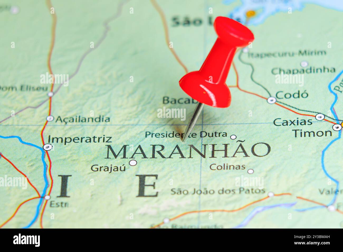 Maranhao, Brazil pin on map Stock Photo - Alamy