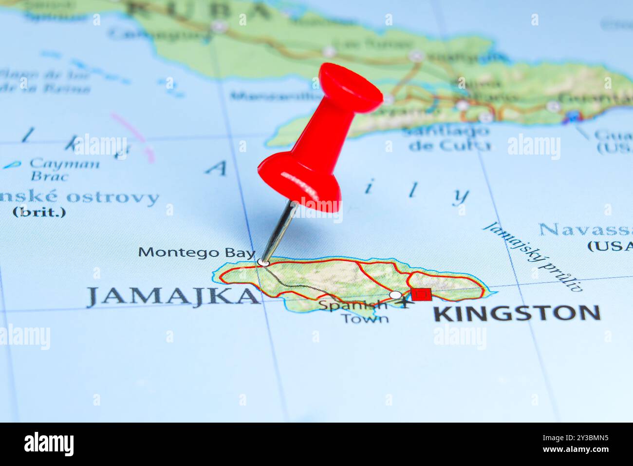 Jamaica road map hi-res stock photography and images - Alamy