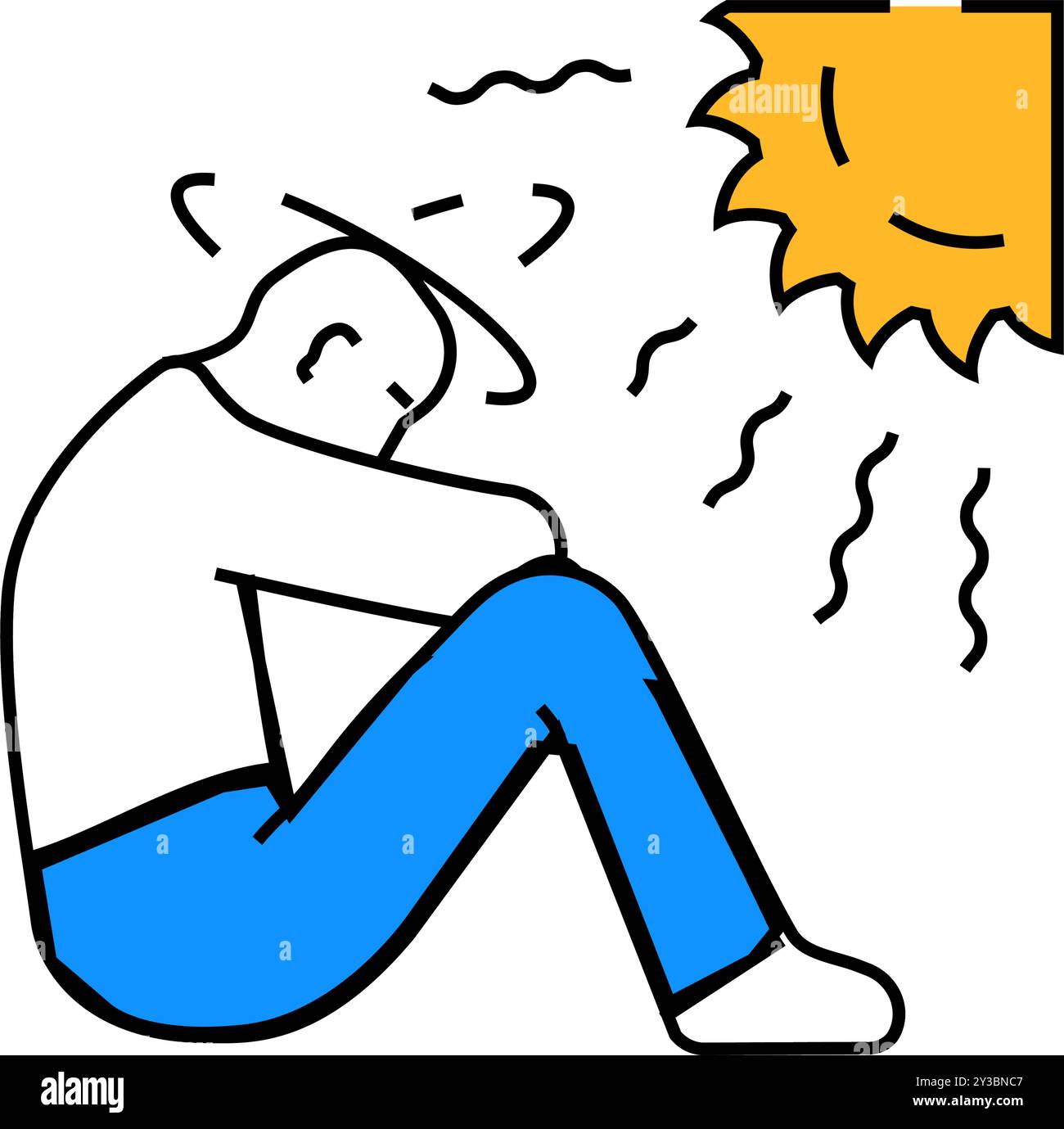 heat stroke icon color illustration Stock Vector Image & Art - Alamy