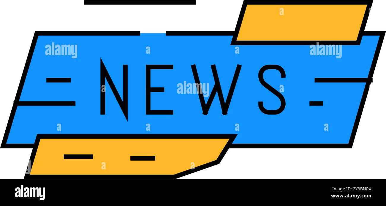 news ticker media icon color illustration Stock Vector Image & Art - Alamy