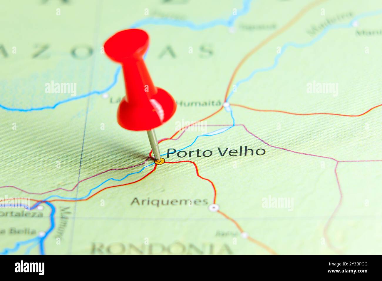 Porto Velho, Brazil pin on map Stock Photo - Alamy