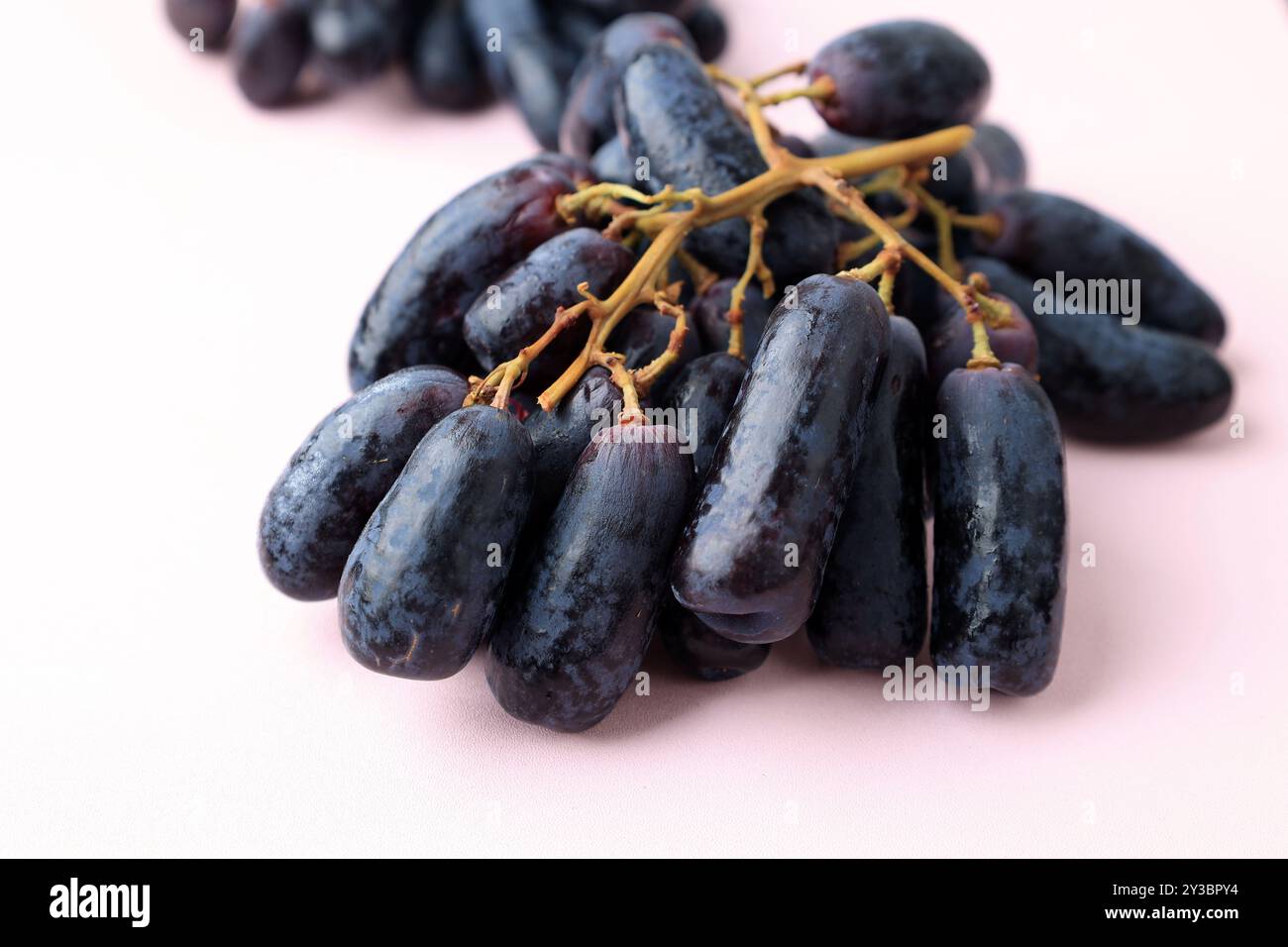 Sweet Black Seedless Moon Drops Grape, Purple Witch Finger Grapes Stock ...