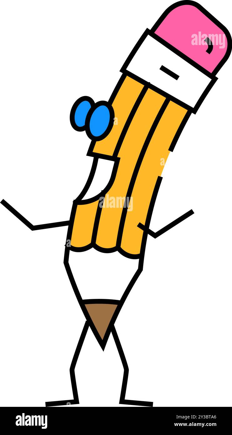 draw pen character icon color illustration Stock Vector Image & Art - Alamy