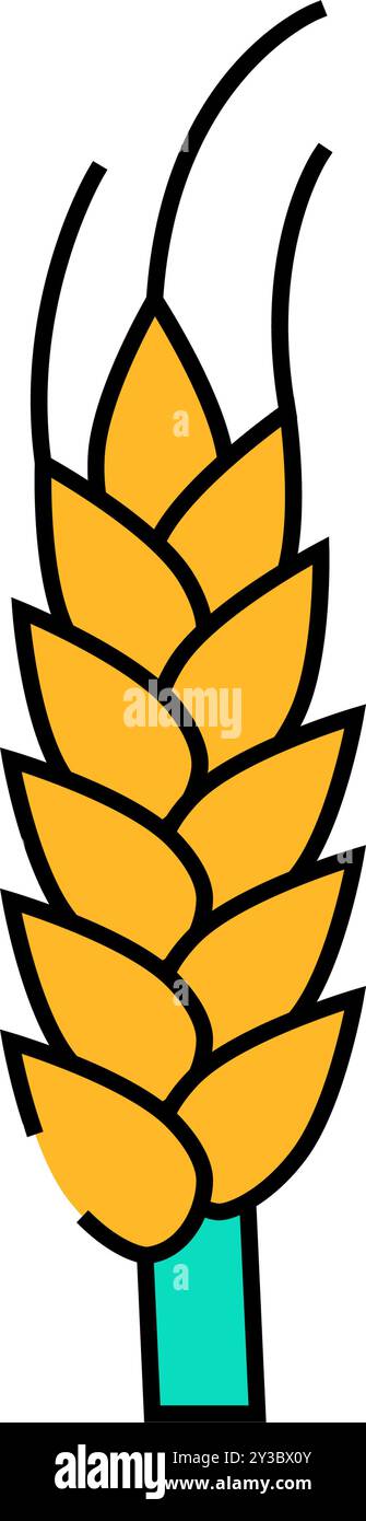 yellow barley plant icon color illustration Stock Vector Image & Art ...