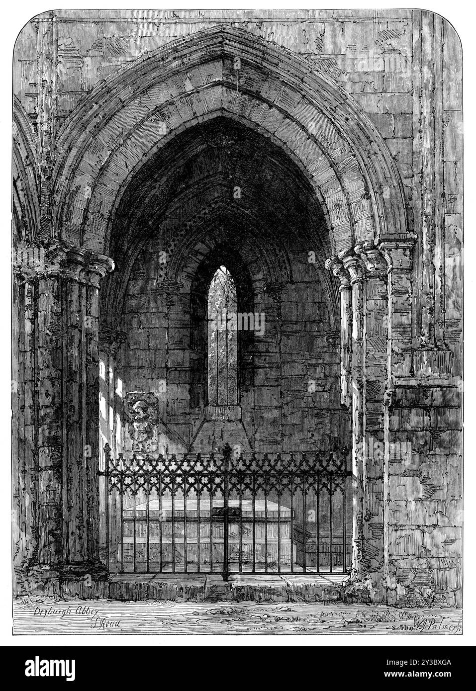 The Grave of Scott in Dryburgh Abbey, 1871. Scottish writer '...Sir ...