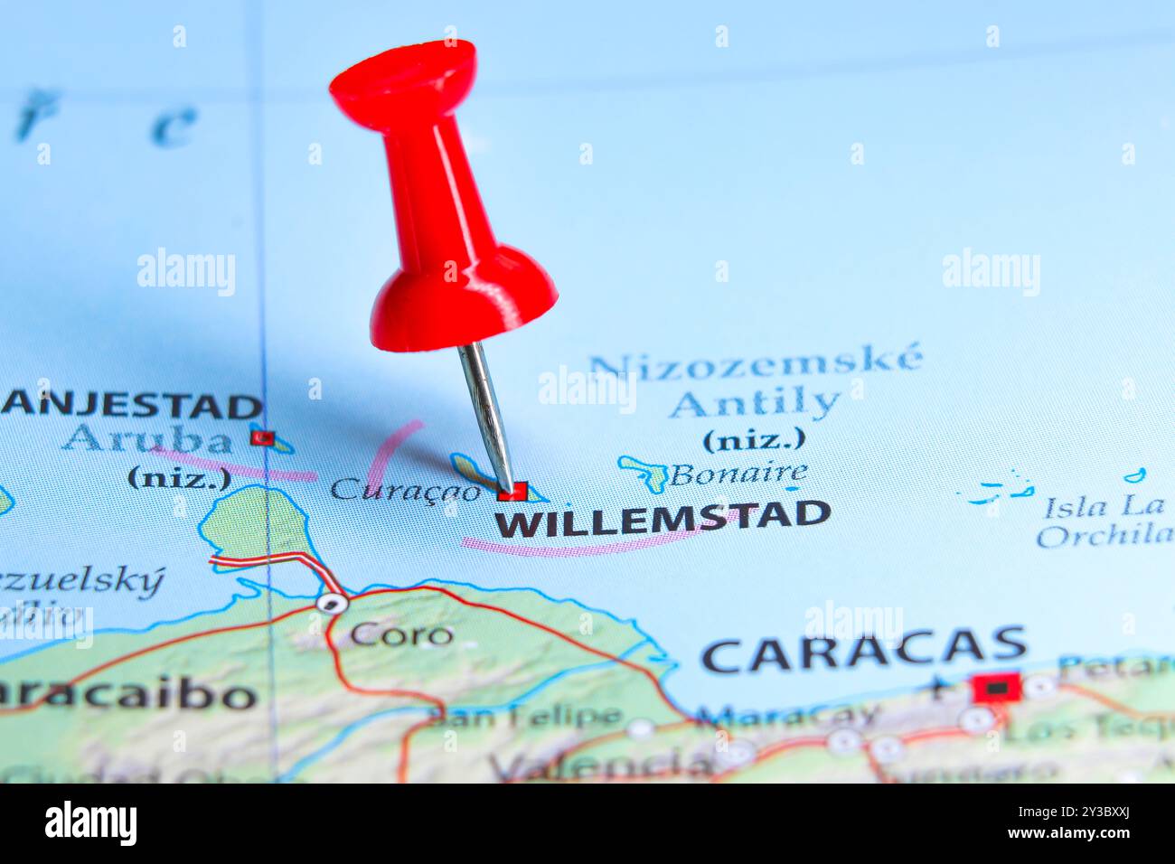 Curacao road map hi-res stock photography and images - Alamy