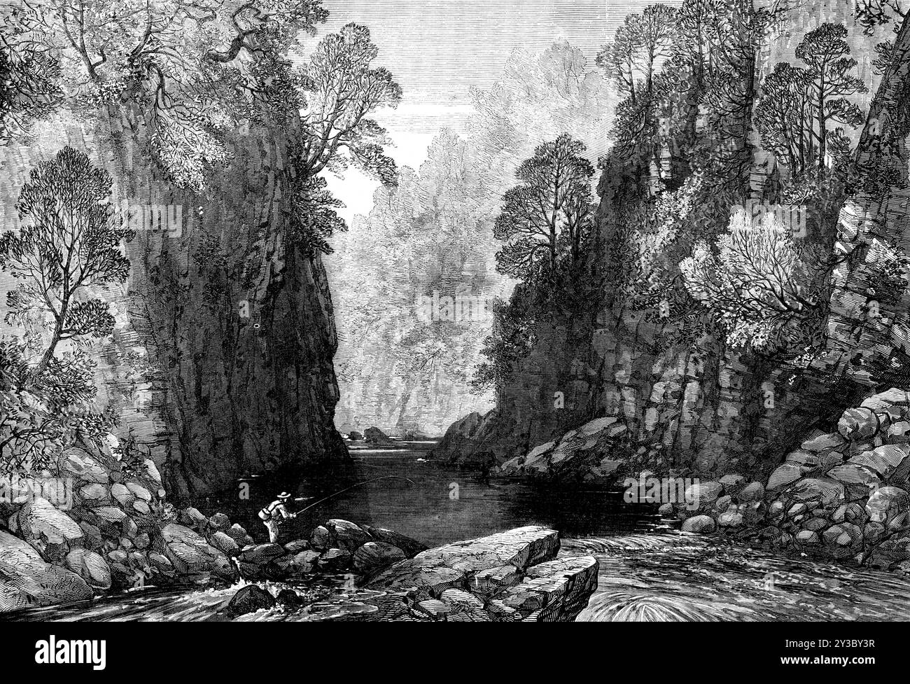 On the Findhorn, 1871. Angling in Scotland. View of '...that part of ...