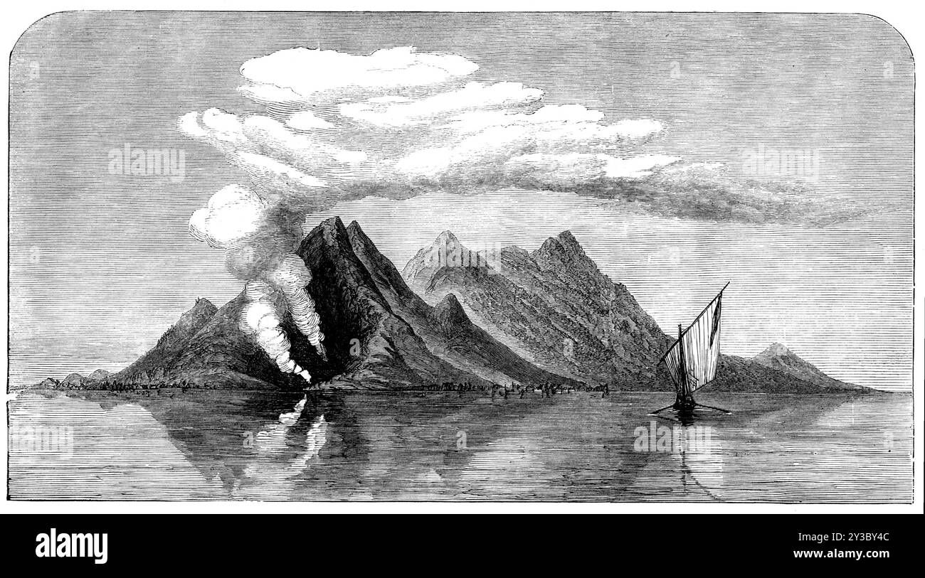 Volcanic eruption in the island of Camiguin, Philippines, 1871 ...