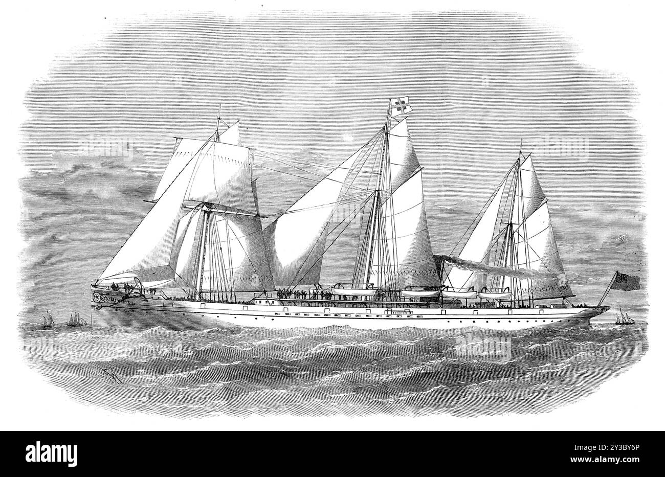 The screw steam-ship Viceroy for the Suez Canal traffic, 1871. Ship ...