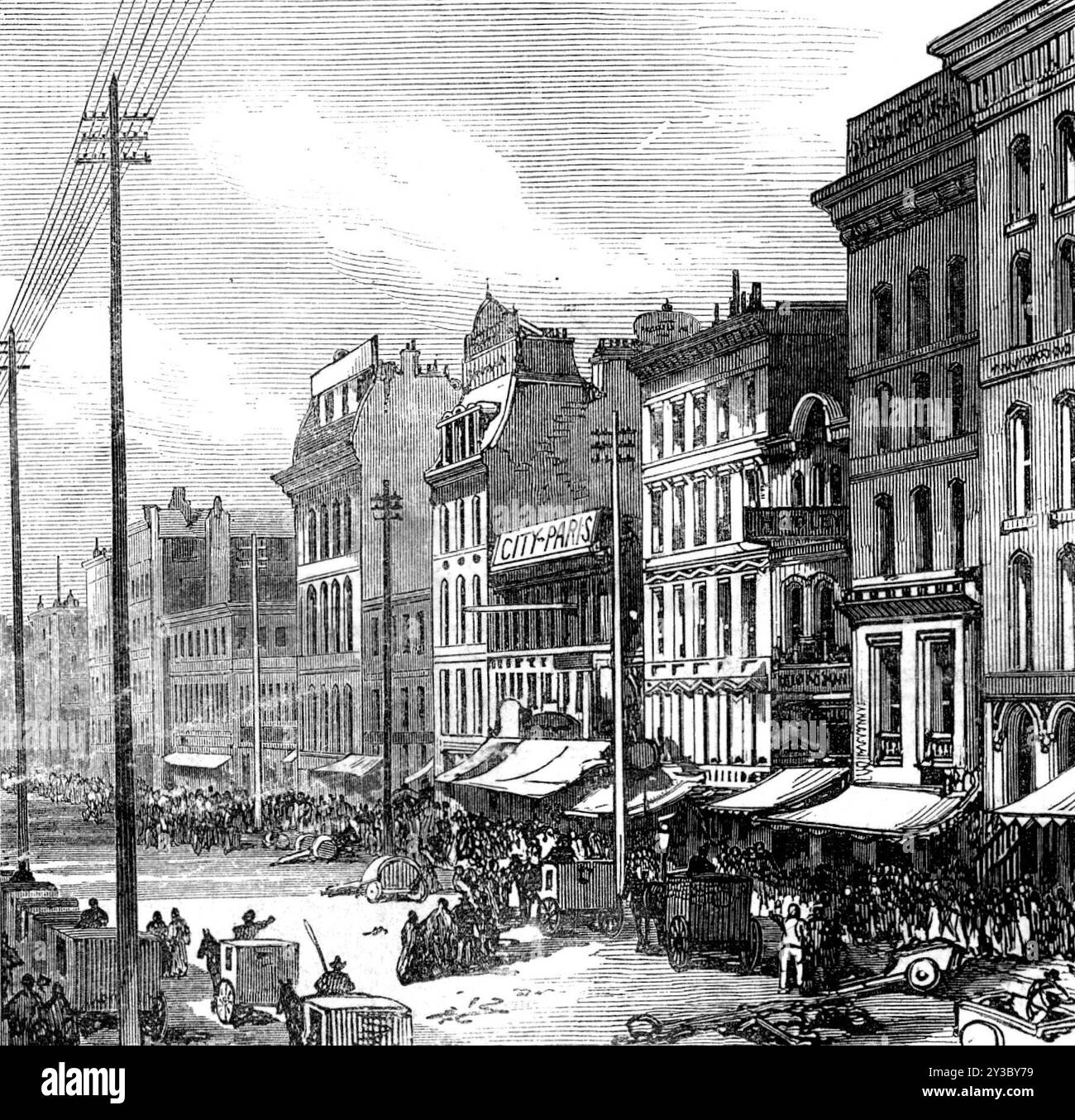 The Great Fire at Chicago: Clark-Street North, 1871. 'The fire which ...