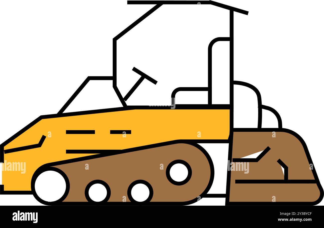 paving machine civil engineer icon color illustration Stock Vector ...