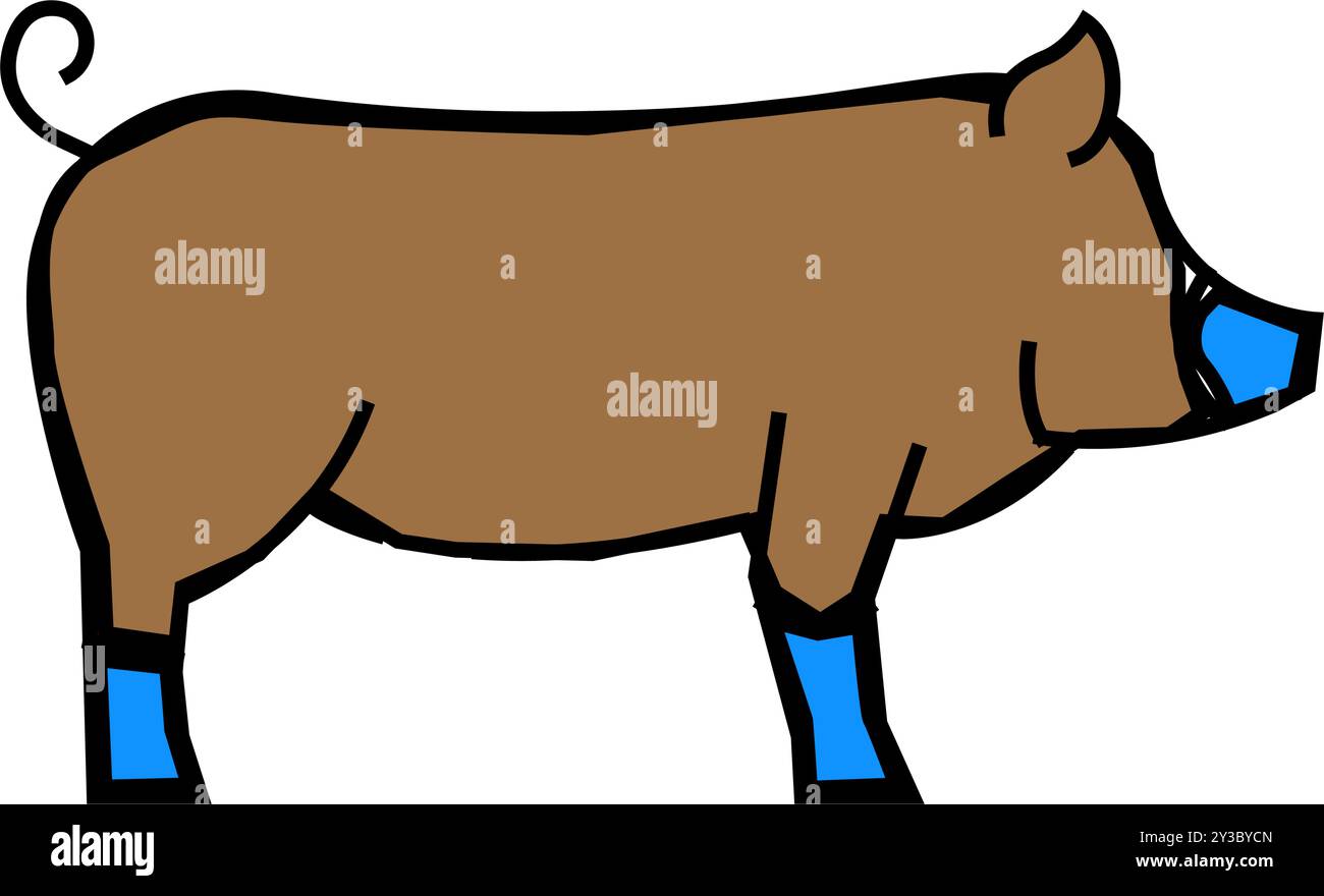 berkshire pig breed icon color illustration Stock Vector Image & Art ...