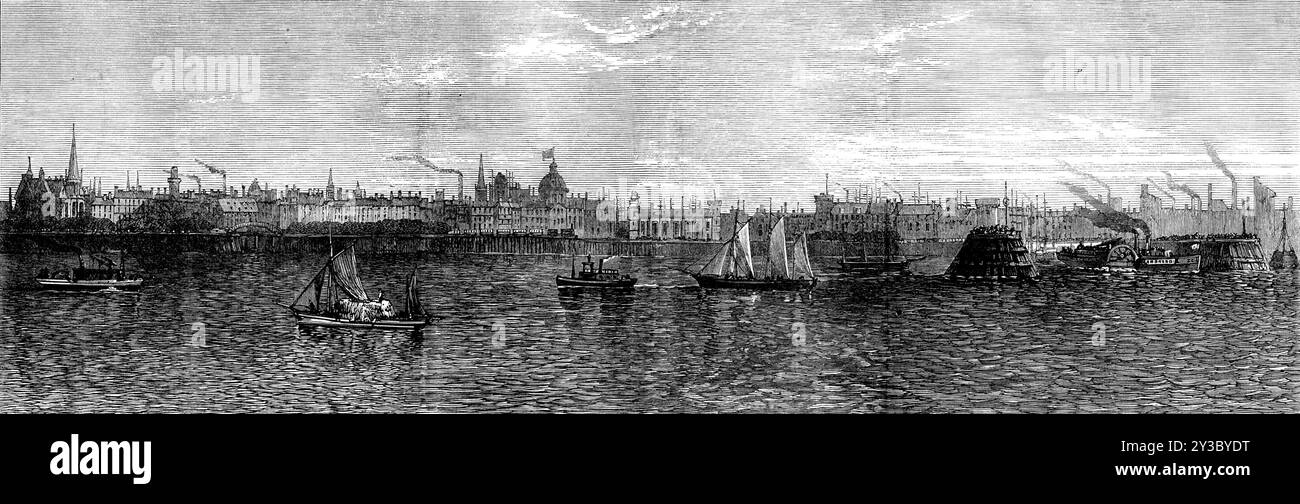 The Great Fire at Chicago: view of the city from Lake Michigan, 1871 ...