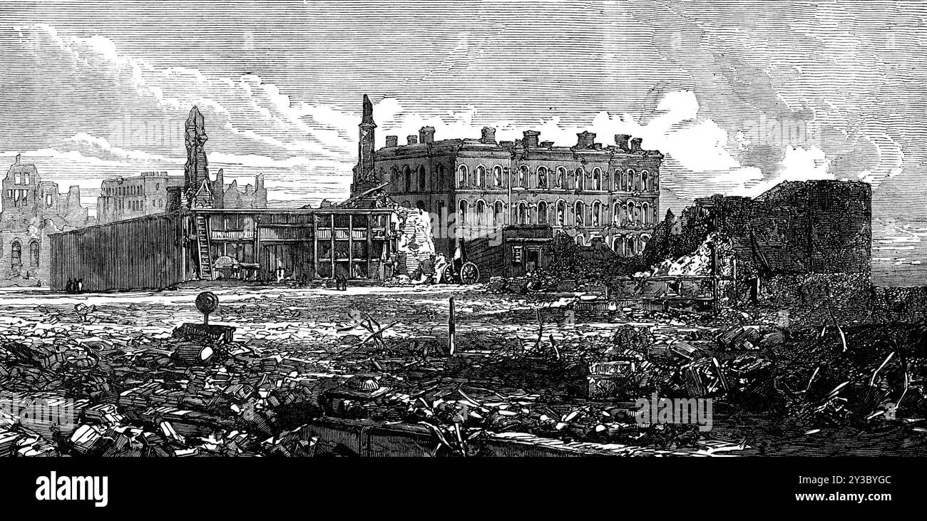 The Ruins of Chicago: the Custom-House, 1871. Engraving from ...