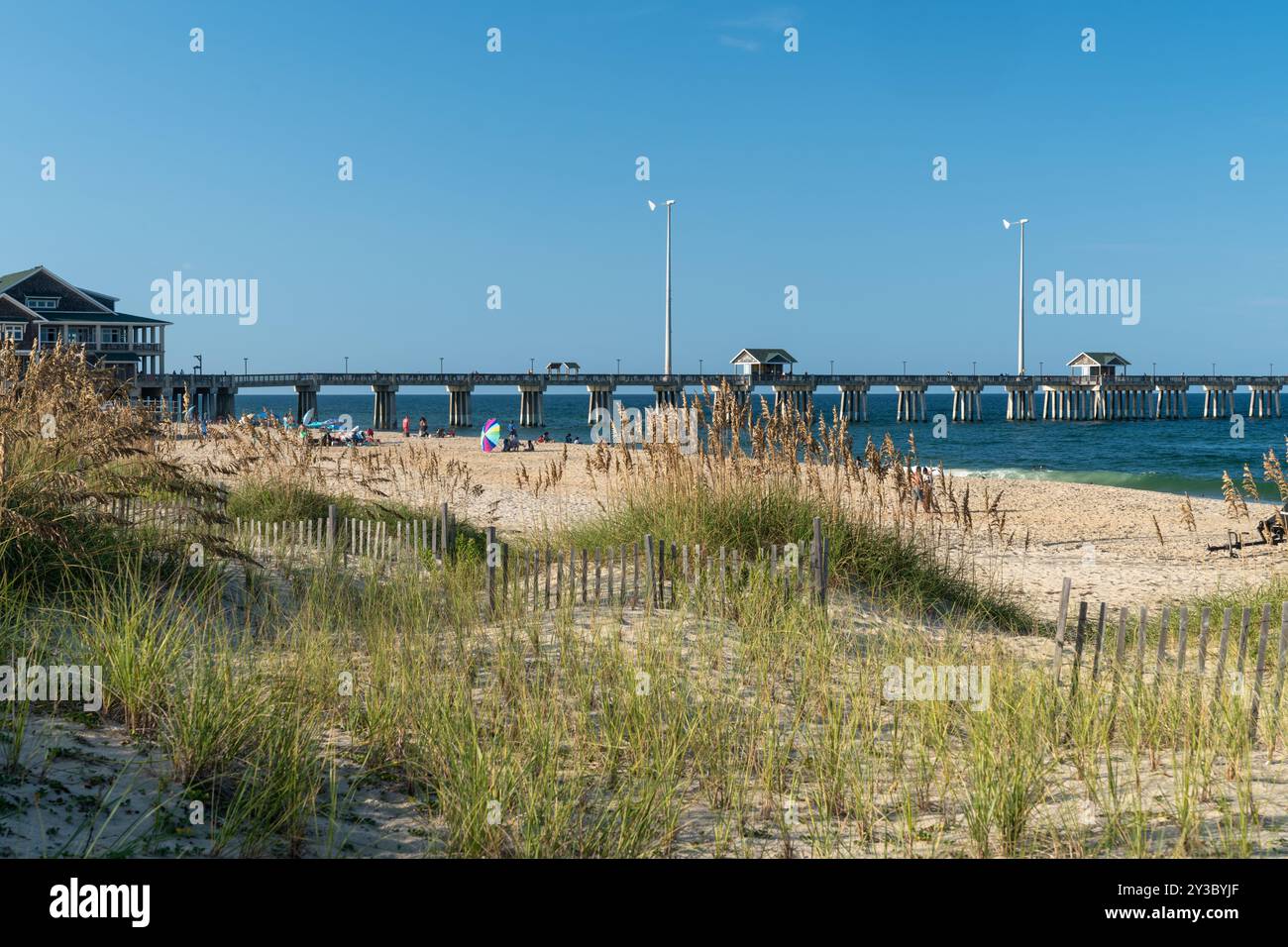Nags Head, North Carolina - August 31, 2024: Jeanettes Pier, a famous ...